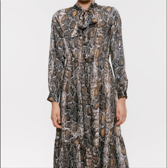 Zara | Dresses | Zara Snake Print Midi Dress | Poshmark